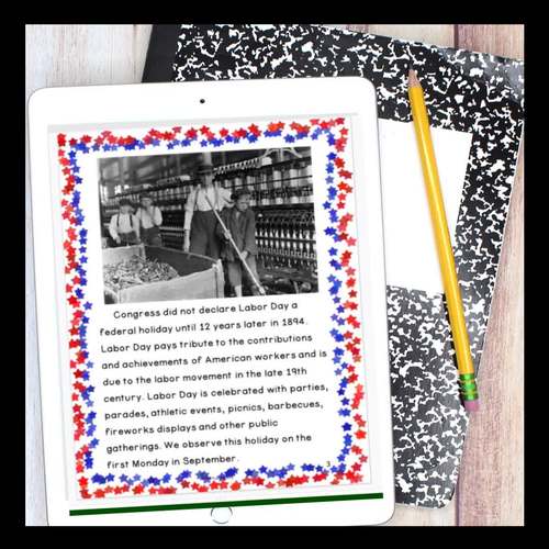 Digital Google Slides™ Labor Day Activities Google Classroom™ Labor Day ...