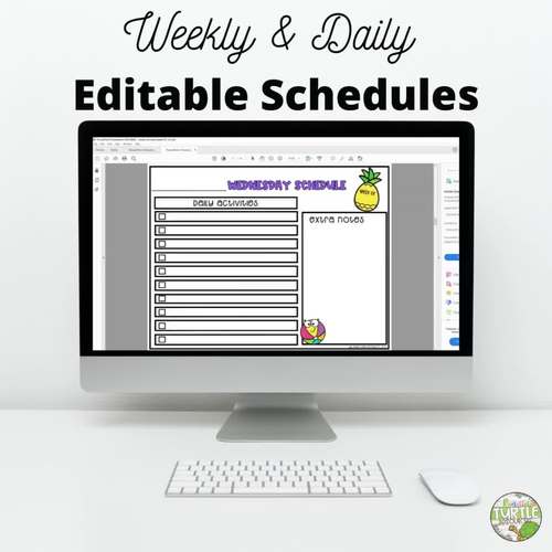 Summer Student Schedules l Editable Templates by Running Turtle Resources