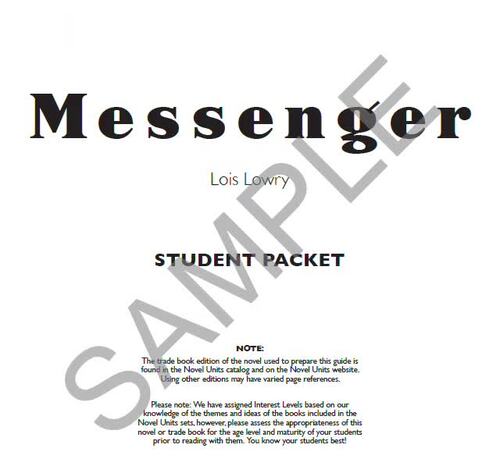Messenger Novel Units® Student Packet Novel Study | TPT