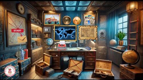 Jeu d'évasion Voyage Français A2-B1 FLE digital Escape Room French Travel