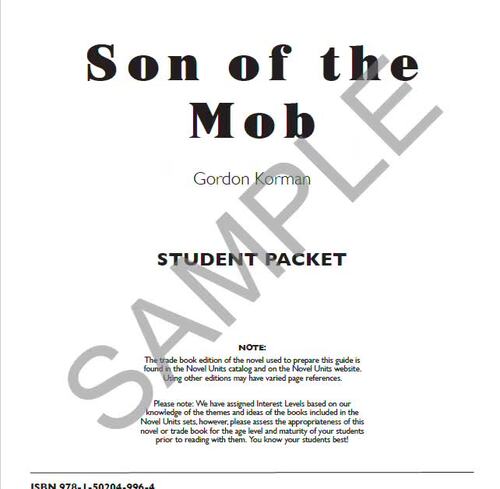 Son of the Mob Novel Units® Student Packet Novel Study | TPT