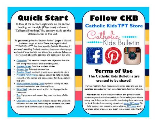 Genesis 12-50 Patriarchs Unit: Worksheets, Guided Notes, Test, Lessons ...