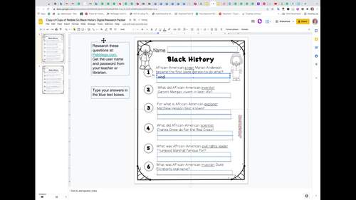 Pebble Go Biography Black History Research for Google Slides | TPT