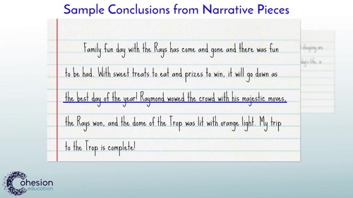 Narrative Writing - Conclusion by Cohesion Education | TpT