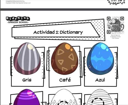 Spanish Worksheets for Easter by Kids' Club Spanish | TPT