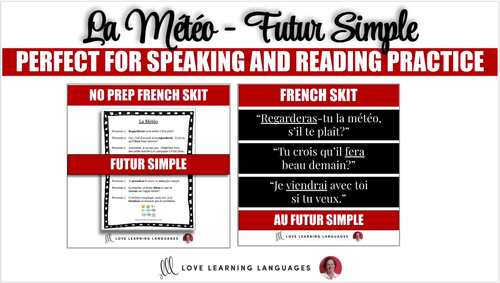 French Skit Dialogue Futur Simple - La Météo - Weather Theme | TPT