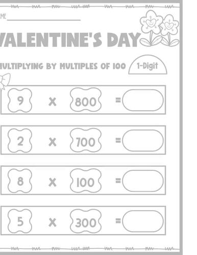 Valentine's Day Multiples Activities | Multiplying by Multiples of 10 ...