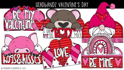 Headbandz clip art, Valentine's Day, toppers COMBO PACK by Melonheadz ...