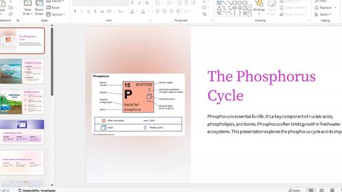 Pre-AP Biology Lesson: Biogeochemical Phosphorous Cycle PowerPoint Slides