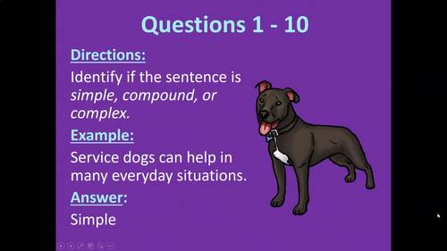 Simple, Compound, Complex Sentences Digital Review Game and Google ...