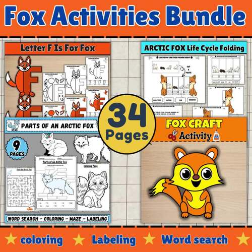 Fox Activities Bundle | Life Cycle, Labeling, Crafts & Literacy |Winter ...
