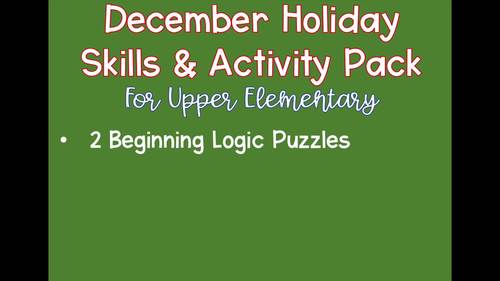 December Holiday Skills and Activity Pack by Erin's Classroom Creations