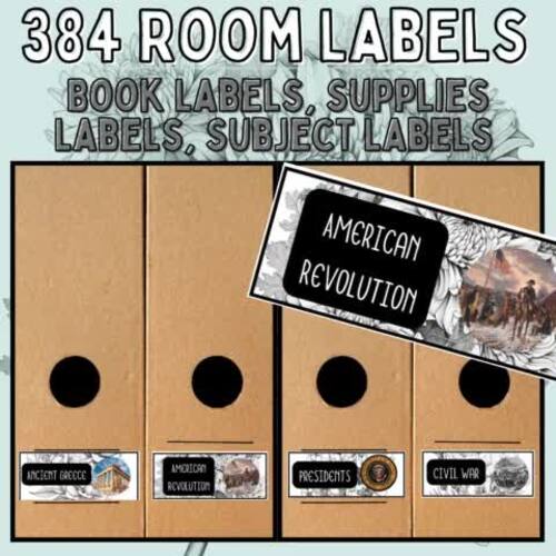 Sketched Flowers Classroom Décor (300+ labels for supplies, Book Bins ...