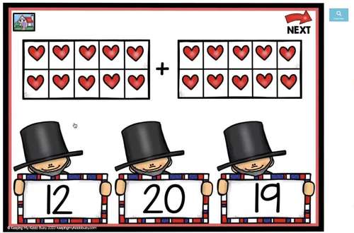 Teen Numbers Boom Cards - Kindergarten Math Valentine's Day - February Math