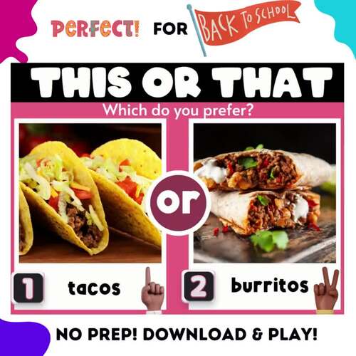 BACK TO SCHOOL ICEBREAKER, THIS OR THAT GAME - FOOD EDITION | TPT