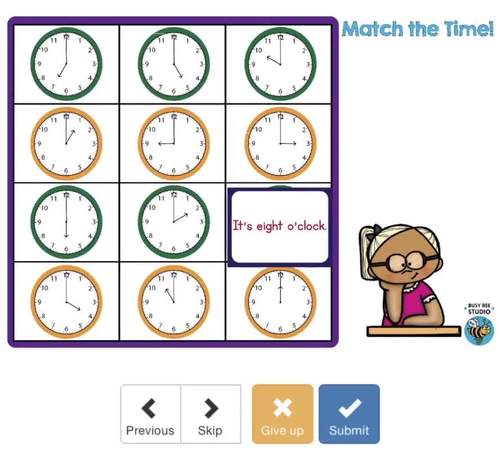 TELLING TIME BY THE HOUR BOOM CARDS ACTIVITIES KINDERGARTEN 1ST GRADE ...