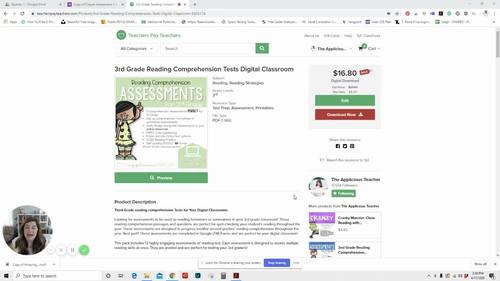 3rd Grade Reading Comprehension Tests Digital Classroom | TpT