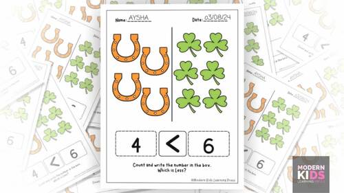 MORE or LESS - St Patrick's Day Worksheets for Autism Kids | TPT
