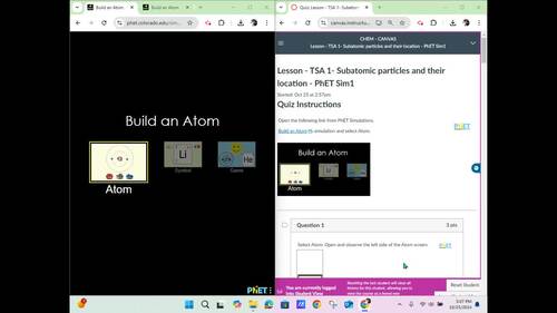 Canvas Self-Graded TSA - 1,2,3,&4-Subatomic particles -Build an Atom ...