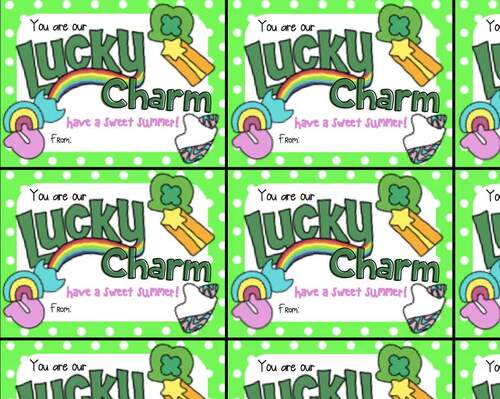 Lucky Charms End of Year Gift Tag- You are my(our) Lucky Charm! Have a ...