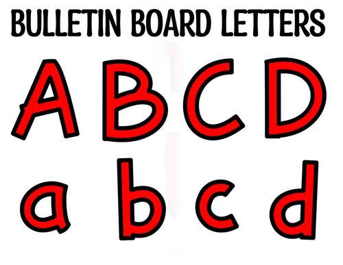 Printable Red Bulletin Board Large Alphabet Letters, Editable Alphabet ...