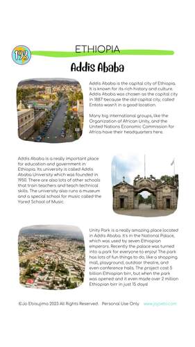 ETHIOPIA - 193 Little Adventures Pack - Printable culture packs for ...