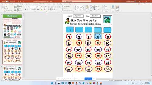 Interactive Math Skip Counting Mastery: 2 to 10 with Power Point