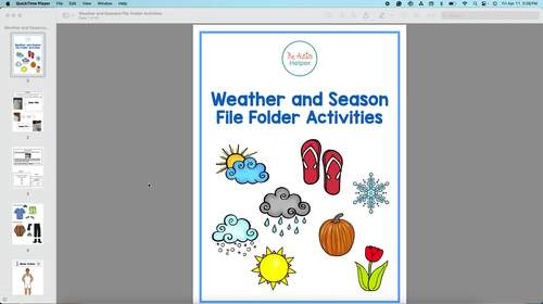 Weather & Season File Folder Activities by The Autism Helper | TPT