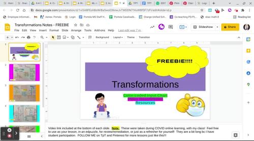 Transformations BUNDLE(congruence and Similarity) w/ FREE videos and notes!