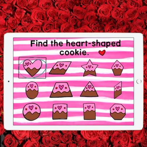 Find the Valentine Shapes | BOOM CARDS with audio | HEARTS | TPT