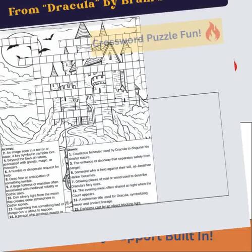 From “Dracula” by Bram Stoker Puzzle Pack Grades 6–8, Reading, Vocabulary