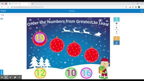 Ordering Numbers from Greatest to Least Christmas Boom Cards Digital ...