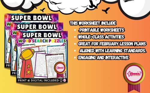Super Bowl 2025 Word Search Puzzles Activities 2nd,3rd,4th,5th,6th,7th ...