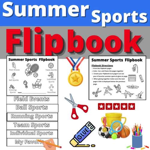 Summer Sports Flipbook Olympics Craft Activity Writing Resource | TPT