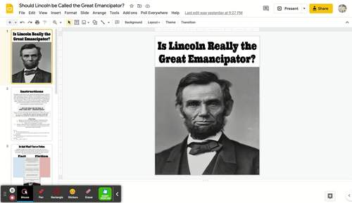 Abraham Lincoln - Great Emancipator or Not? eLearning/Distance Learning