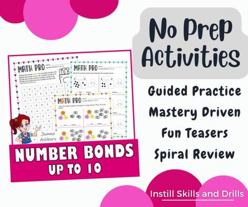 Number Bonds to 10 Scaffolded Practice and Enrichment Worksheets