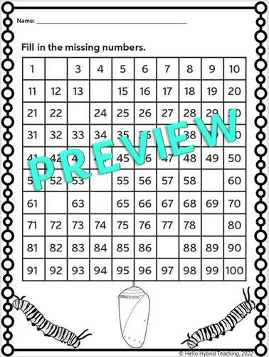 Spring Missing Numbers Add-on by Hello Hybrid Teaching | TPT