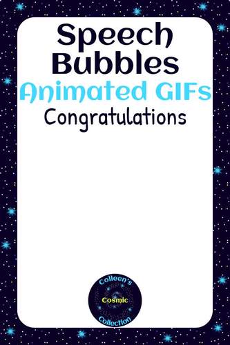 Animated GIF Congratulations Speech Bubbles Clipart – Turquoise | TPT