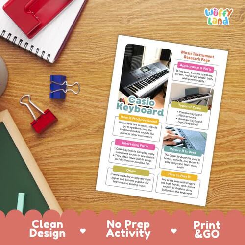 Casio Keyboard Music Instrument Research | Digital Music Activity | STEAM