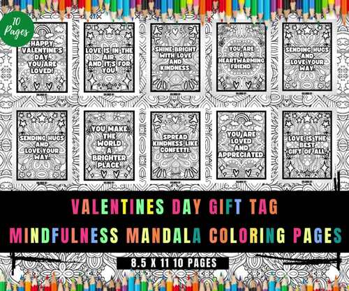 Valentines Day Gift Tags, Easy Coloring Craft, ELA Activities, No Prep