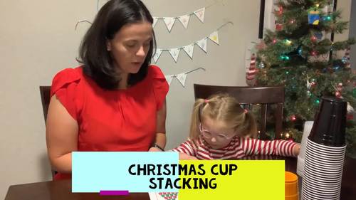 Christmas Game Cup Stacking Creation by EnjoyFamilyFun | TPT