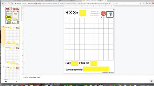 Multiplication Array Models in Spanish Multiplicación matrices Google ...