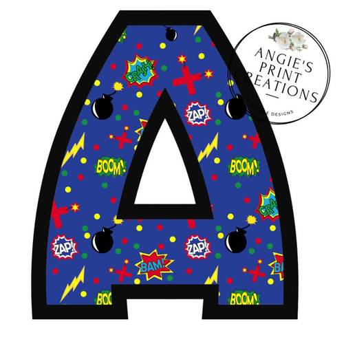 Super Hero Comic Bulletin Board Letters, Clip Art by Posh Print Design Co
