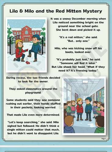 Winter Holiday SEL Reading Pack | Grades 4–6. by NUKATIVE STUDIO