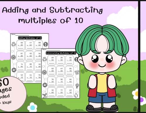 Earth Day math activity – Adding and Subtracting Multiples of 10
