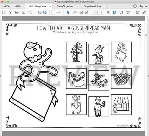 How to Catch a Gingerbread Man Book Companion + Adapted Piece Book Set