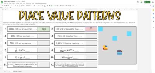 Place Value Patterns Digital Mystery Puzzle Pixel | 5.NBT.1 | Back to ...
