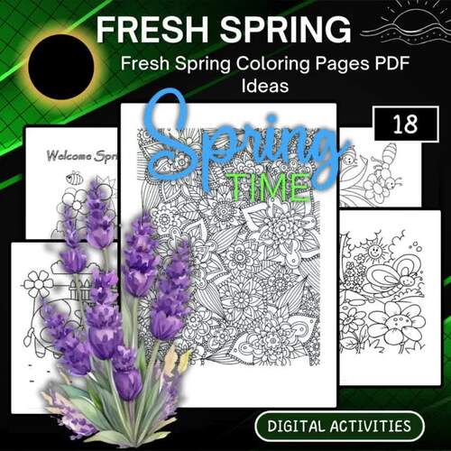 Fresh Spring Coloring Pages PDF Ideas by GLD Worksheet Kids | TPT