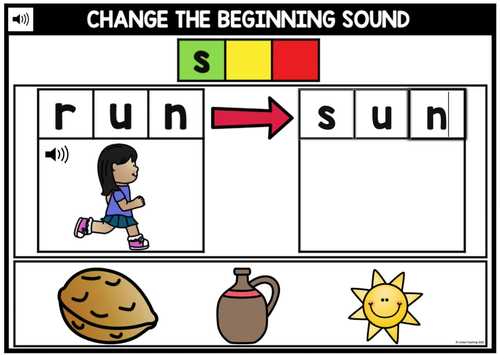 Phonemic Awareness: Phoneme Substitution Initial Sound Boom Cards