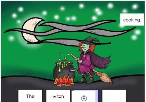 BOOM Cards | Halloween | Build a Sentence by Leveled with Love | TPT